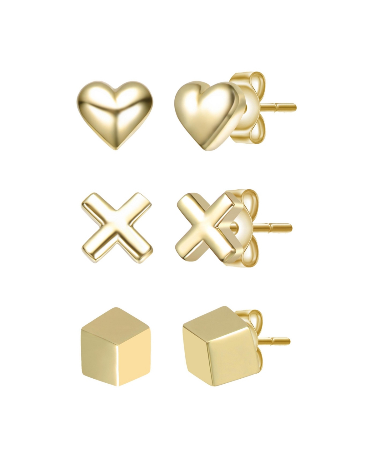 Click here for 14K Gold Plated with Heart  Cross  & Cube 3D Desig... prices