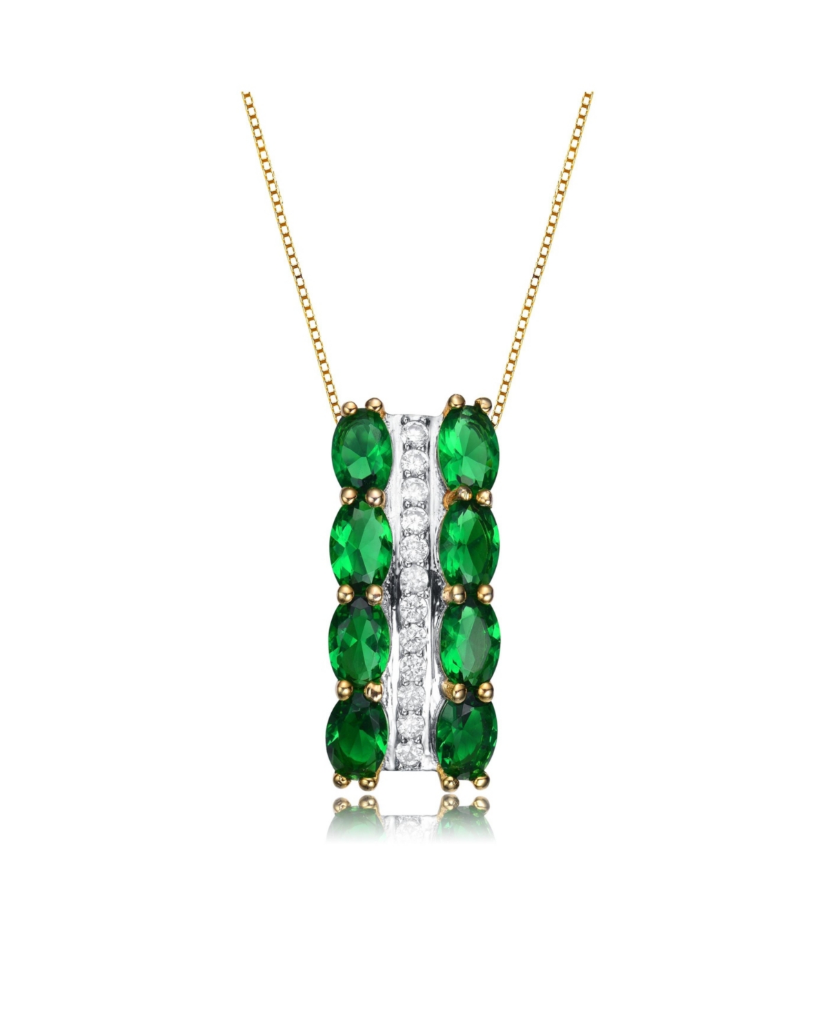 Click here for 14K Gold Plated Green and White Cubic Zirconia Ver... prices