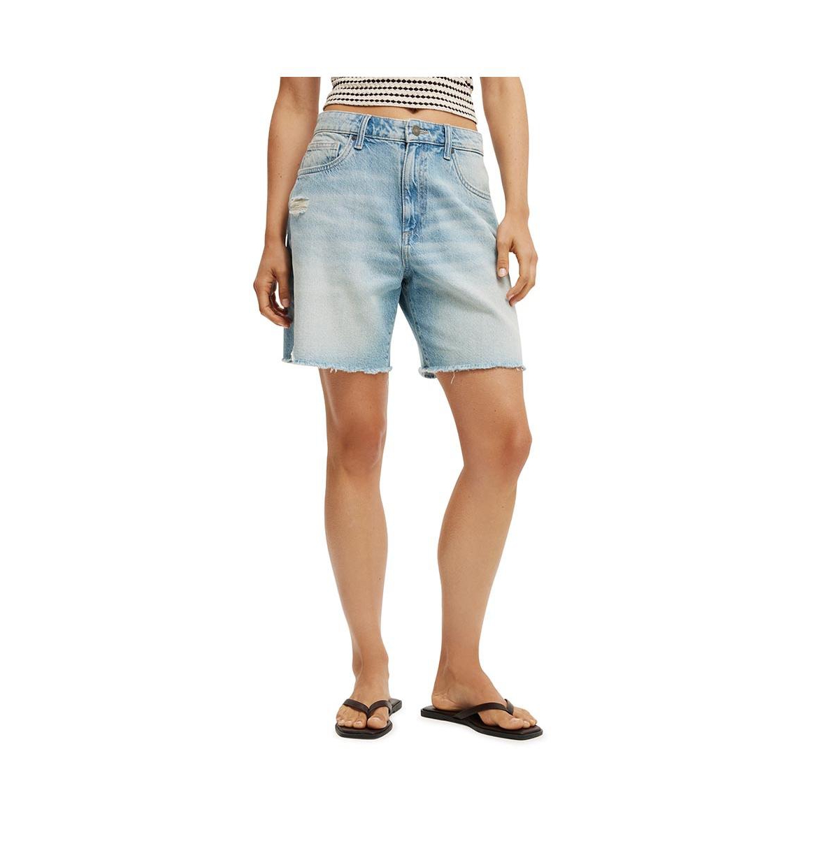 Click here for Cotton On Womens Relaxed Denim Short - Sunfaded bl... prices