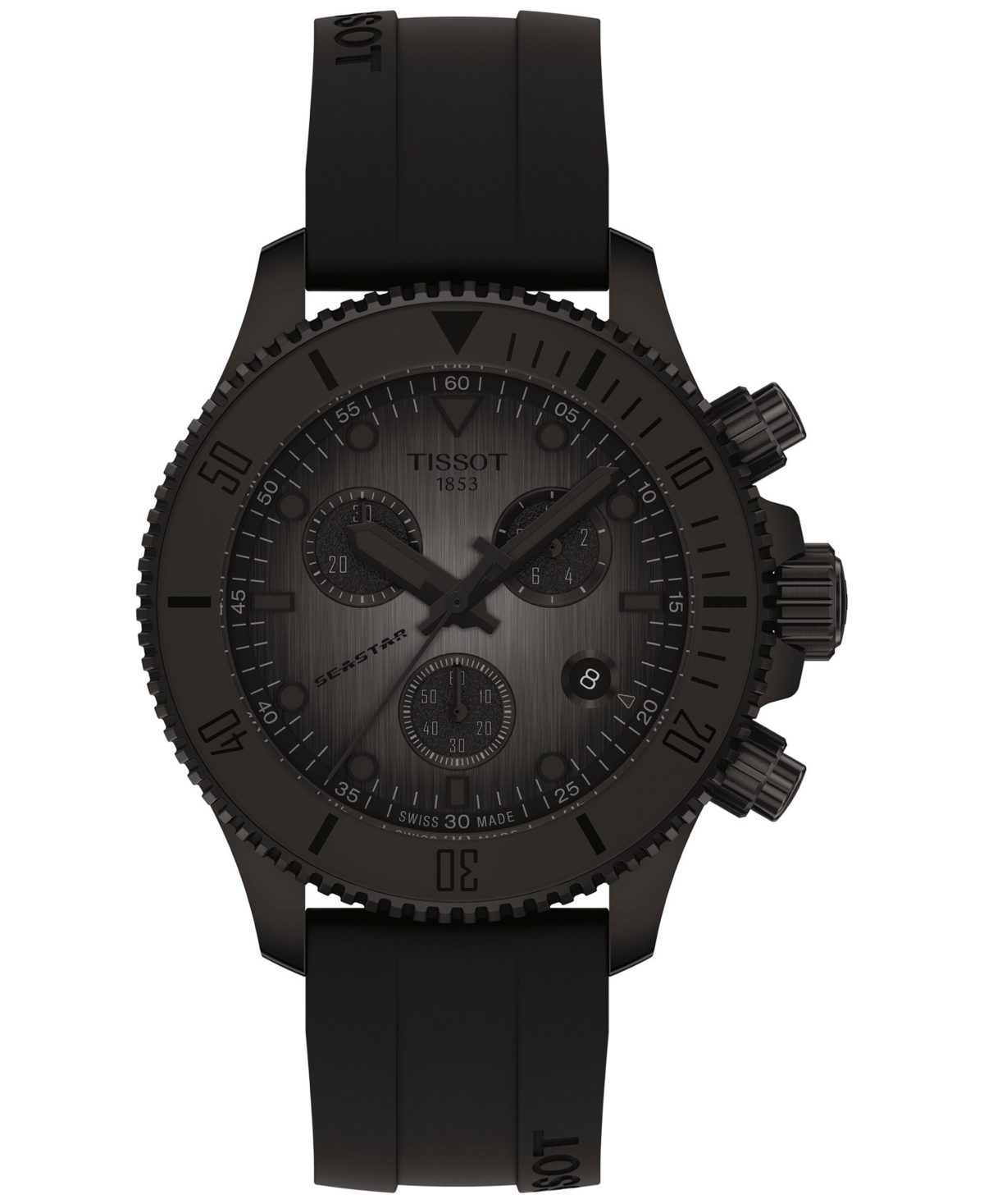 Click here for Tissot Mens Swiss Chronograph Seastar 1000 Black R... prices