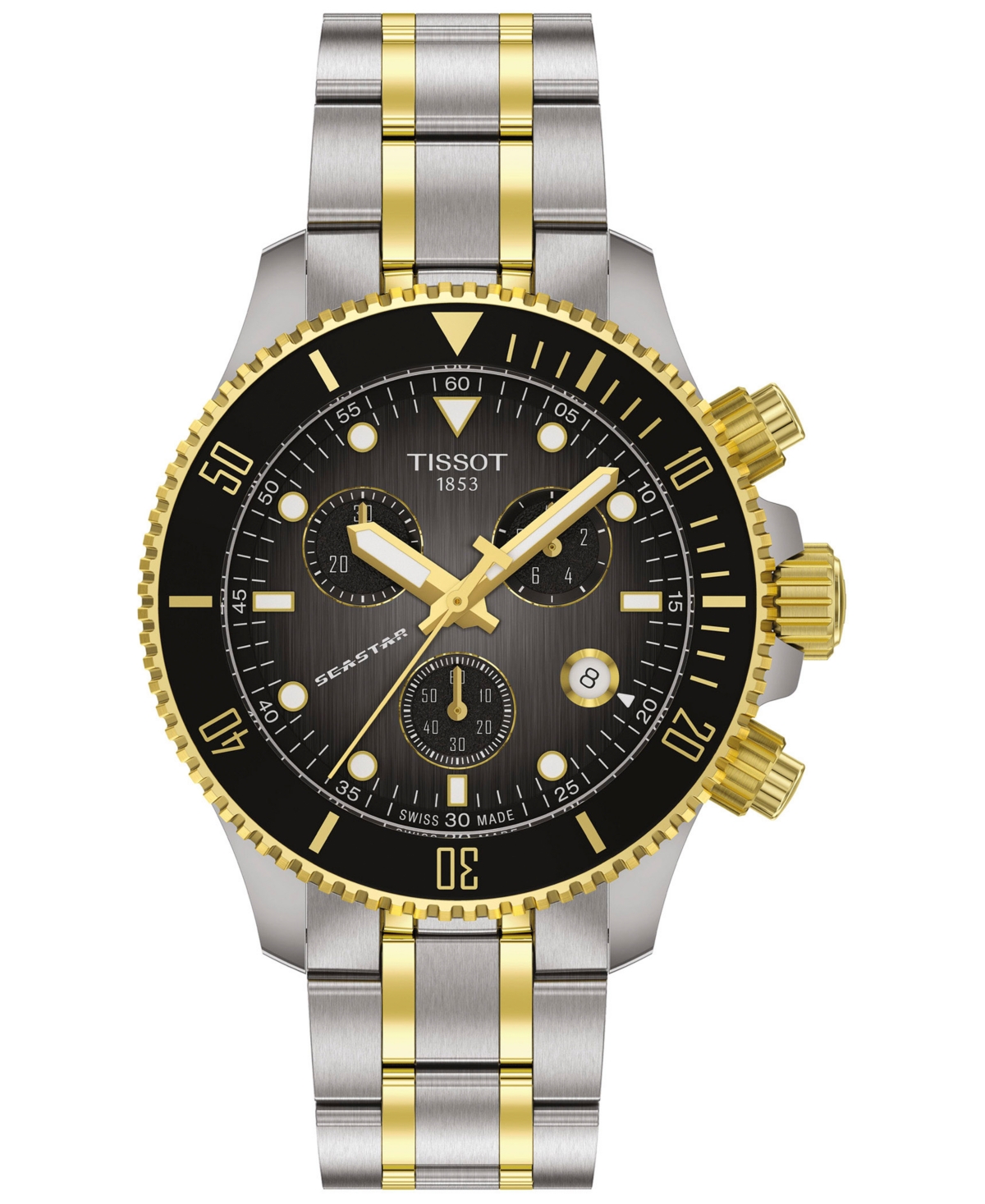 Click here for Tissot Mens Swiss Chronograph Seastar 1000 Two-Ton... prices