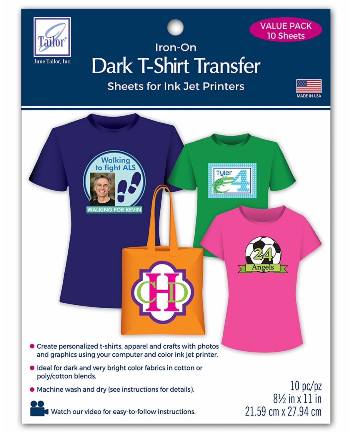 Click here for June Tailor Dark T-Shirt Transfer - 10 Sheets - Bl... prices
