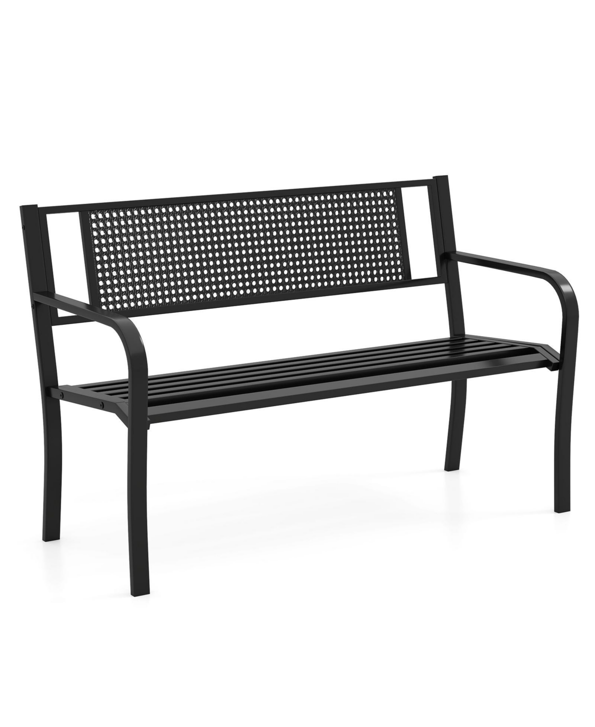 Click here for Garden Bench with Patterned Backrest and Curved Ar... prices