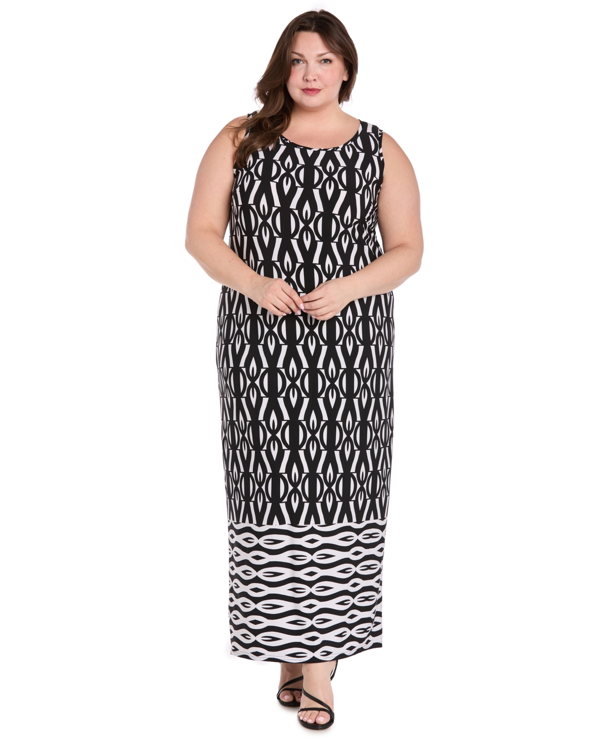 Click here for R & M Richards Plus Size Printed Jersey Sleeveless... prices