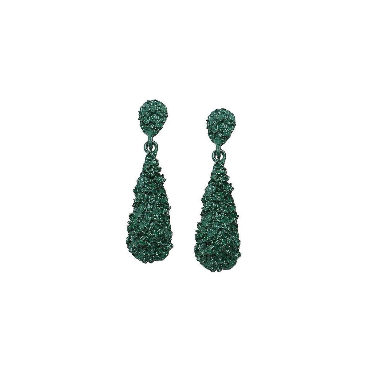 Click here for Sohi Womens Green Textured Teardrop Earrings - Gre... prices