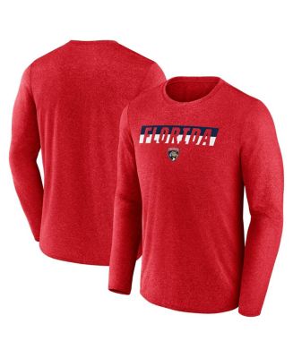 Fanatics Men's Heather Red Florida Panthers Transition Long Sleeve T ...