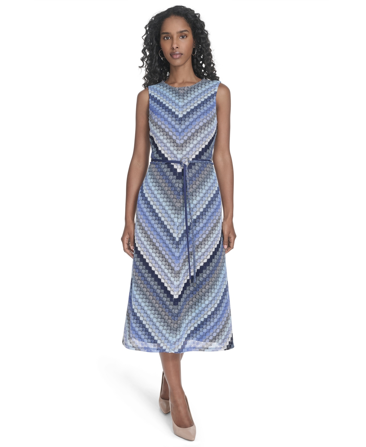 Click here for Jessica Howard Womens Sleeveless Lace Midi Dress -... prices