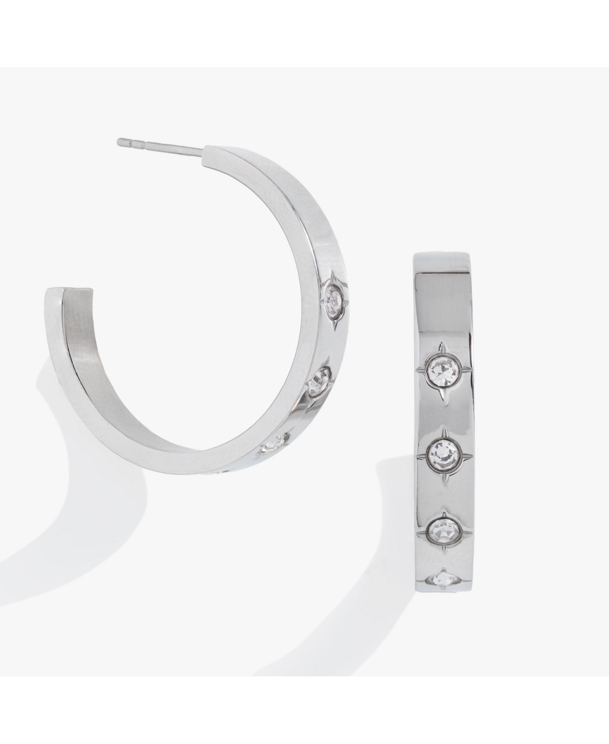 Click here for Crystal Accent Hoop - Silver prices