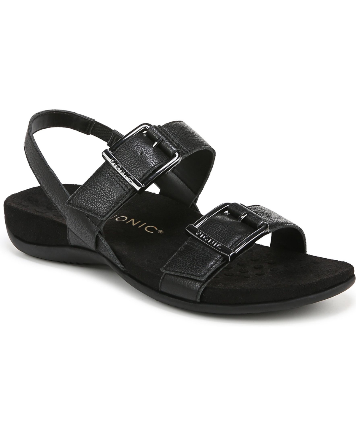 Click here for Vionic Womens Reese Slingback Sandals - Black leat... prices