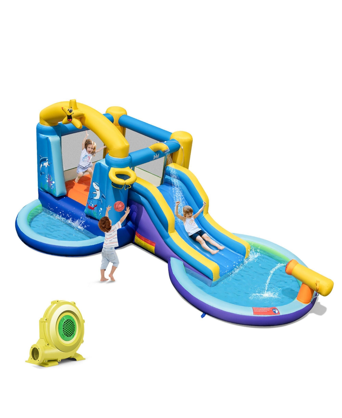 Click here for Gymax Kids Inflatable Water Slide Park Bounce Cast... prices
