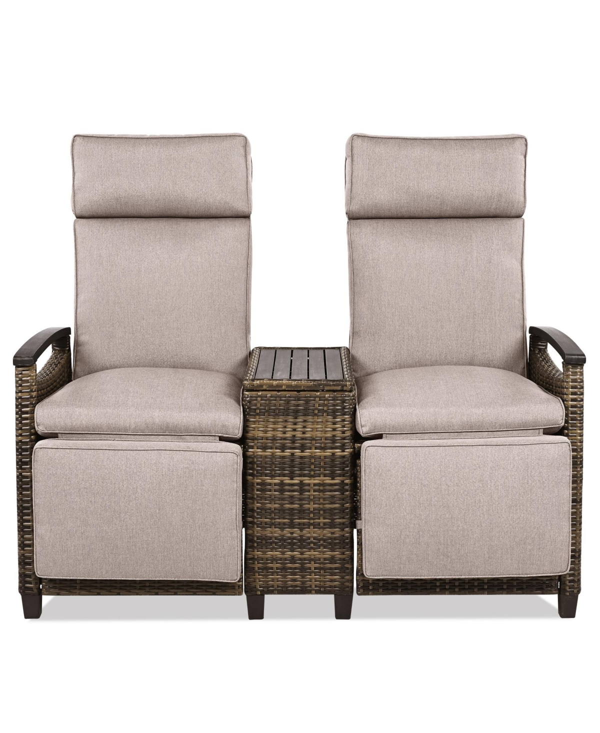 Click here for Mondawe Outdoor Patio Rattan Round Daybed with Ret... prices