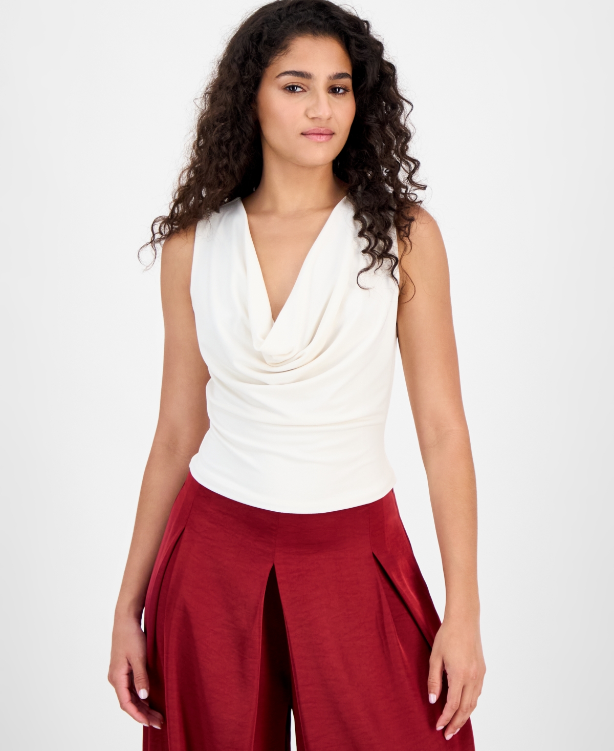 Click here for Bar Iii Petite Sleeveless Cowlneck Top  Macys Excl... prices