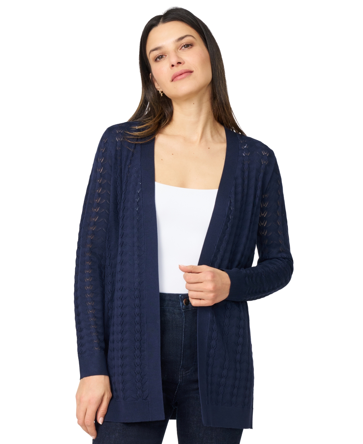 Click here for Melissa Paige Womens Pointelle Open-Front Cardigan... prices