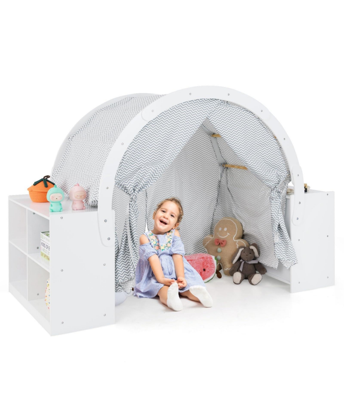 Click here for Mecale Wooden Kids Play Tent with Curtain Shades a... prices