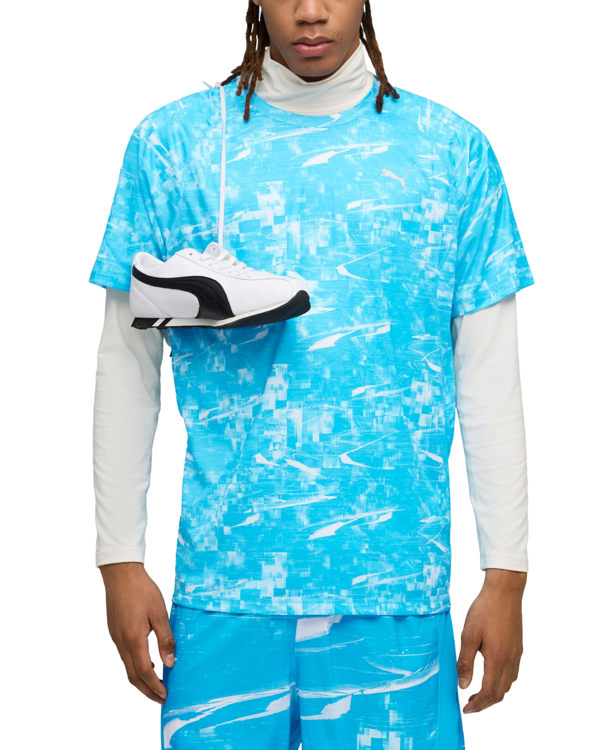 Click here for Puma Mens Run Velocity Printed T-Shirt - Speed Blu... prices
