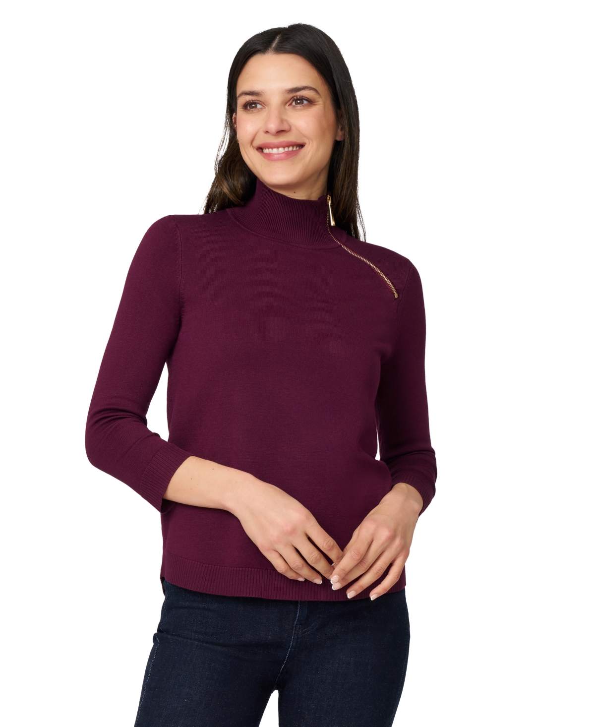 Click here for Melissa Paige Womens Mock-Neck Side-Zip Sweater -... prices