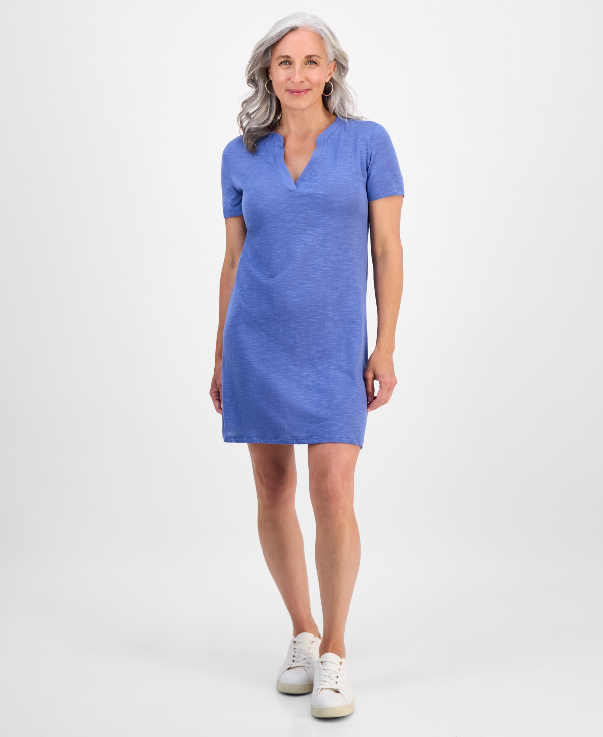 Click here for Style & Co Petite Spread-Collar Short-Sleeve Dress... prices