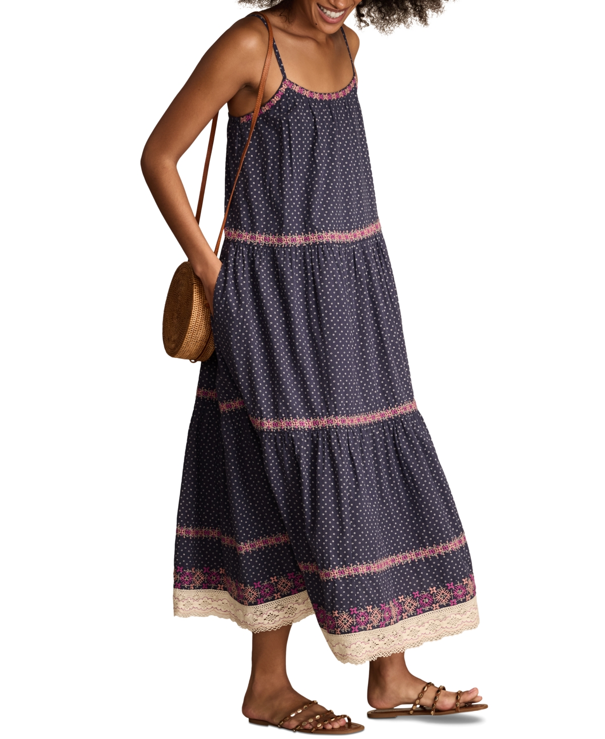 Click here for Lucky Brand Womens Embroidered Maxi Dress - Indigo prices