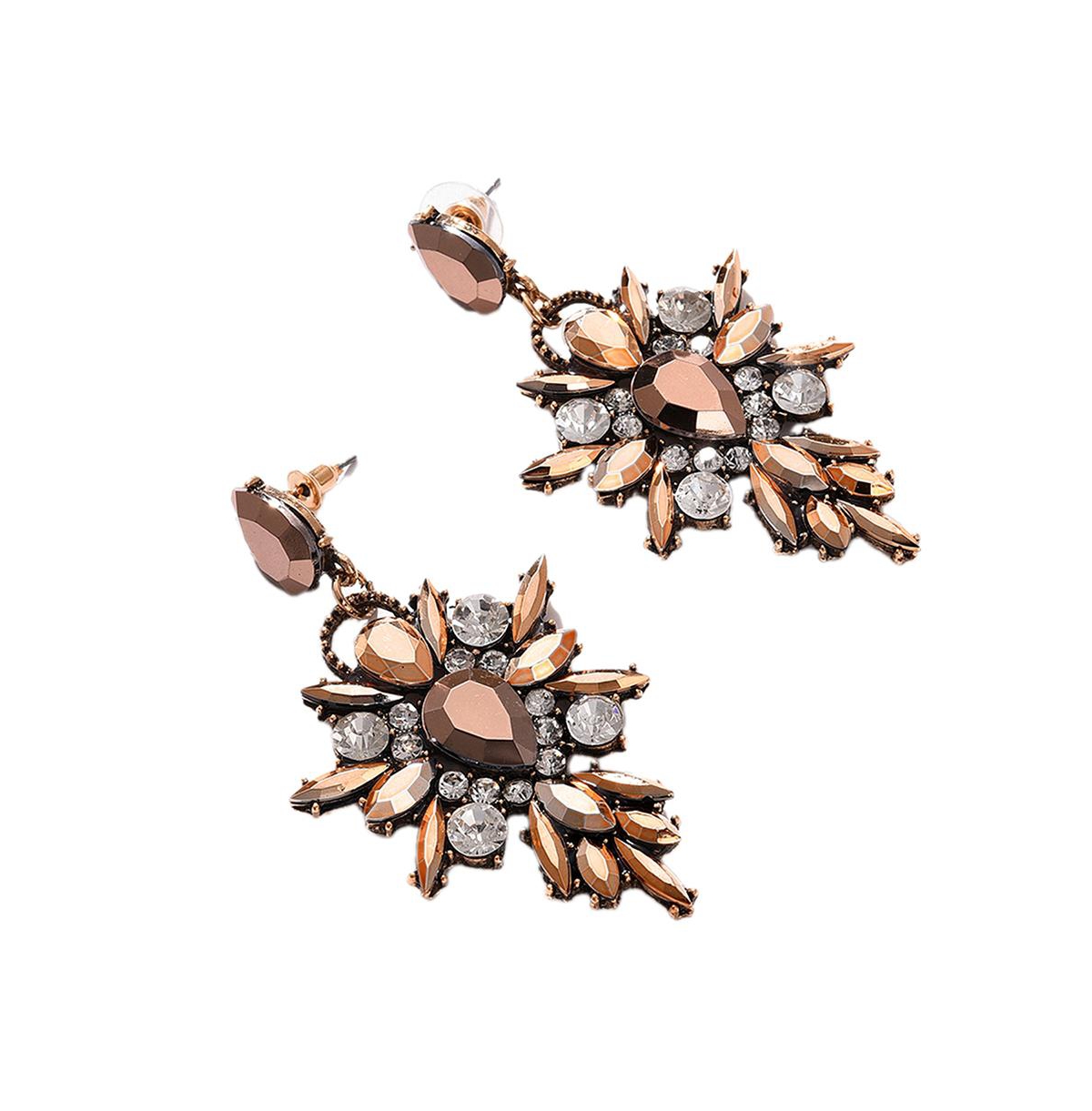 Click here for Sohi Party Stone Drop Earrings - Brown prices