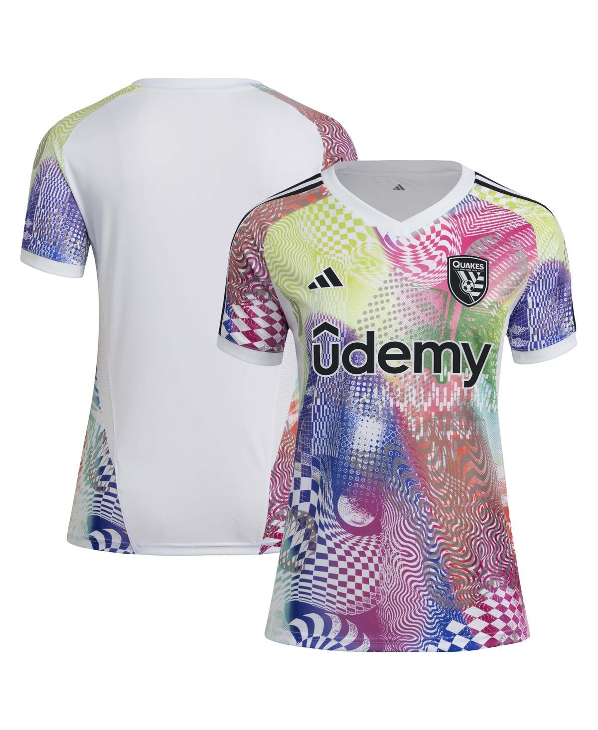 Click here for Adidas Womens White San Jose Earthquakes 2025 Prid... prices