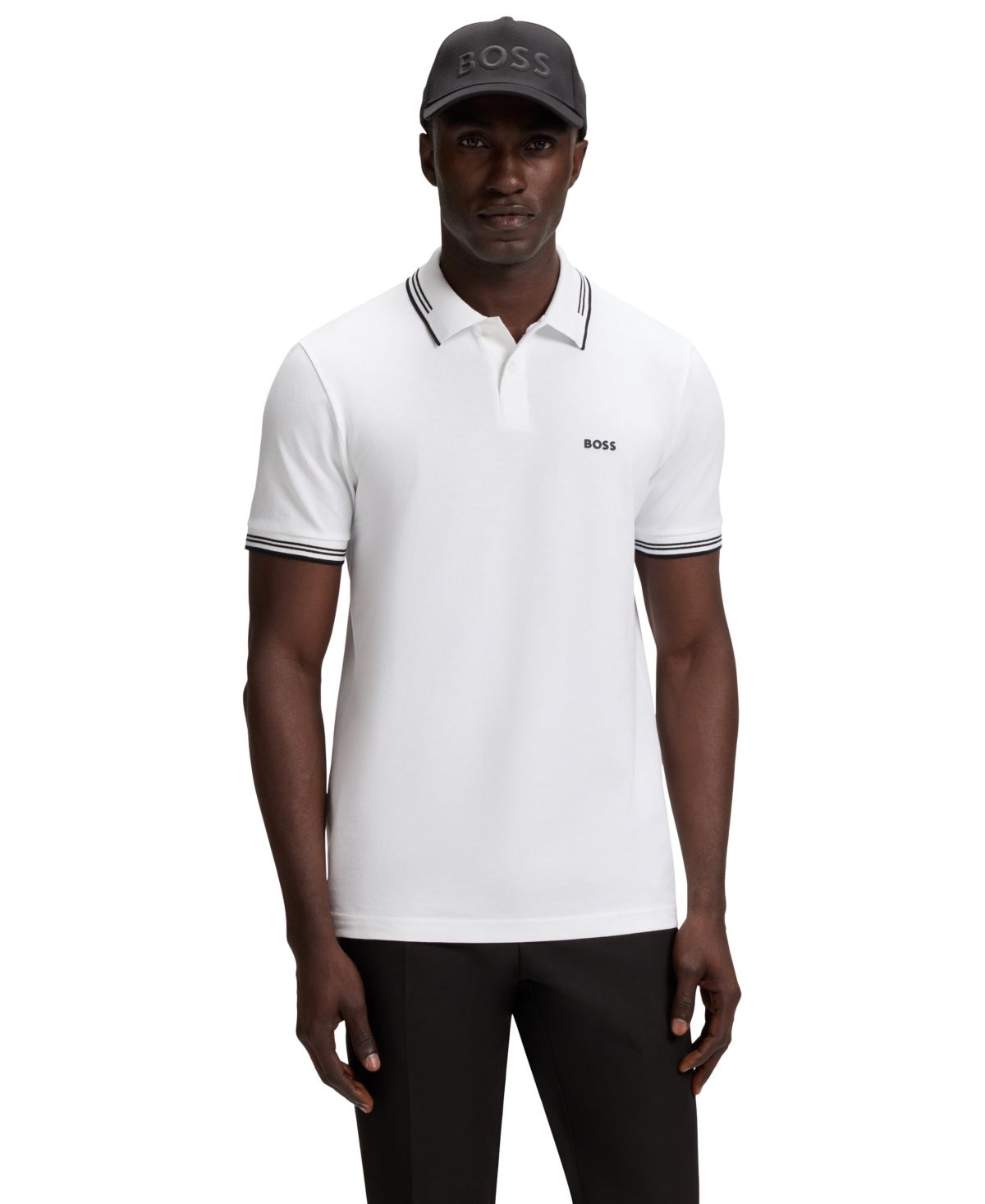 Click here for Boss by Hugo Boss Mens Stretch-Cotton Slim-Fit Pol... prices