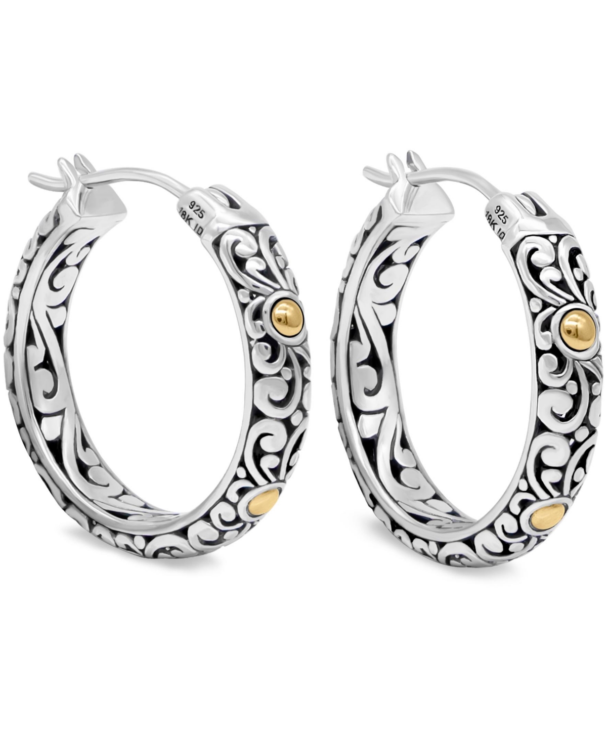 Click here for Devata 25mm Bali Filgree Hoop Earrings in Sterling... prices