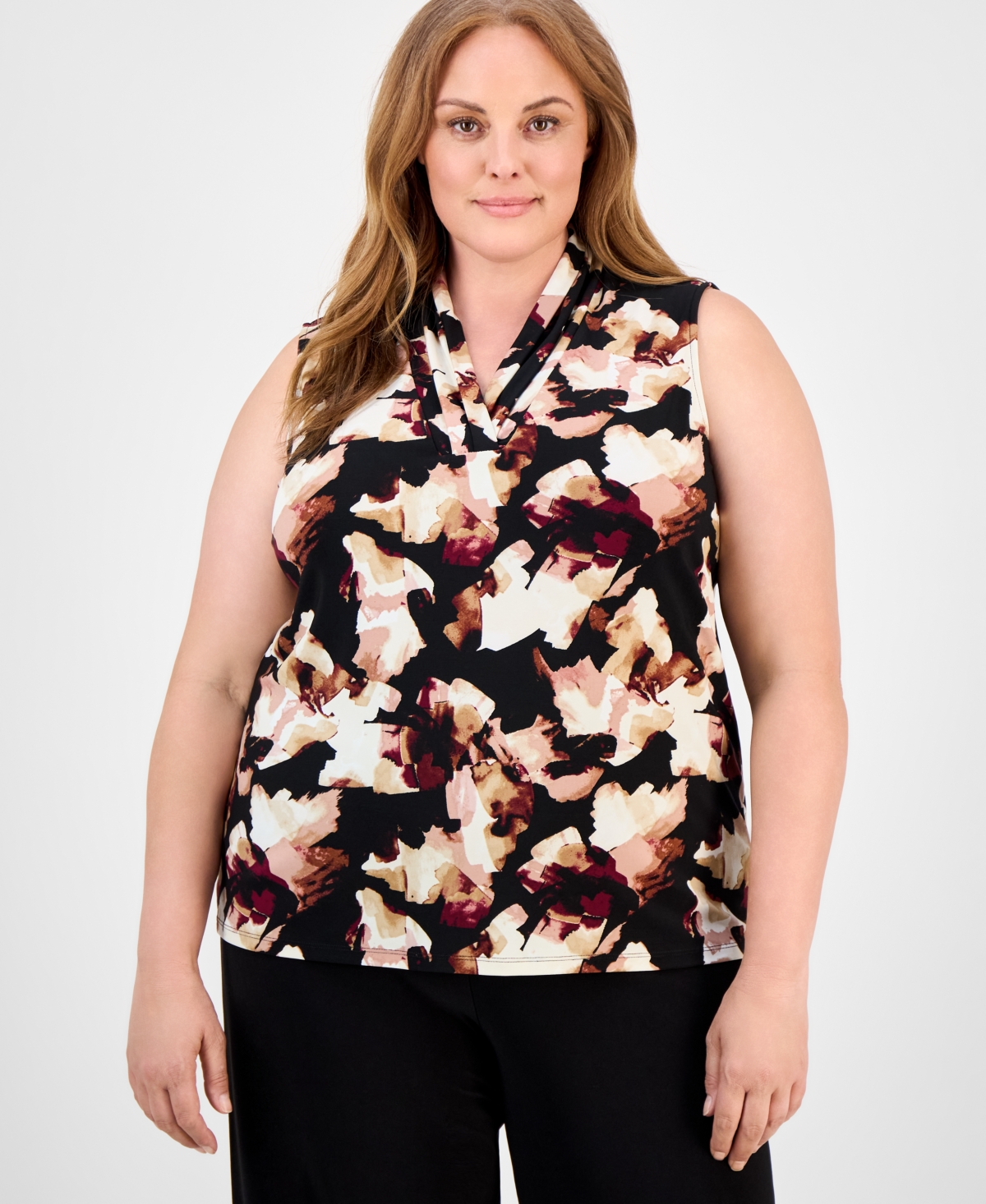 Click here for Anne Klein Plus Size Floral-Print Sleeve Top - Ann... prices