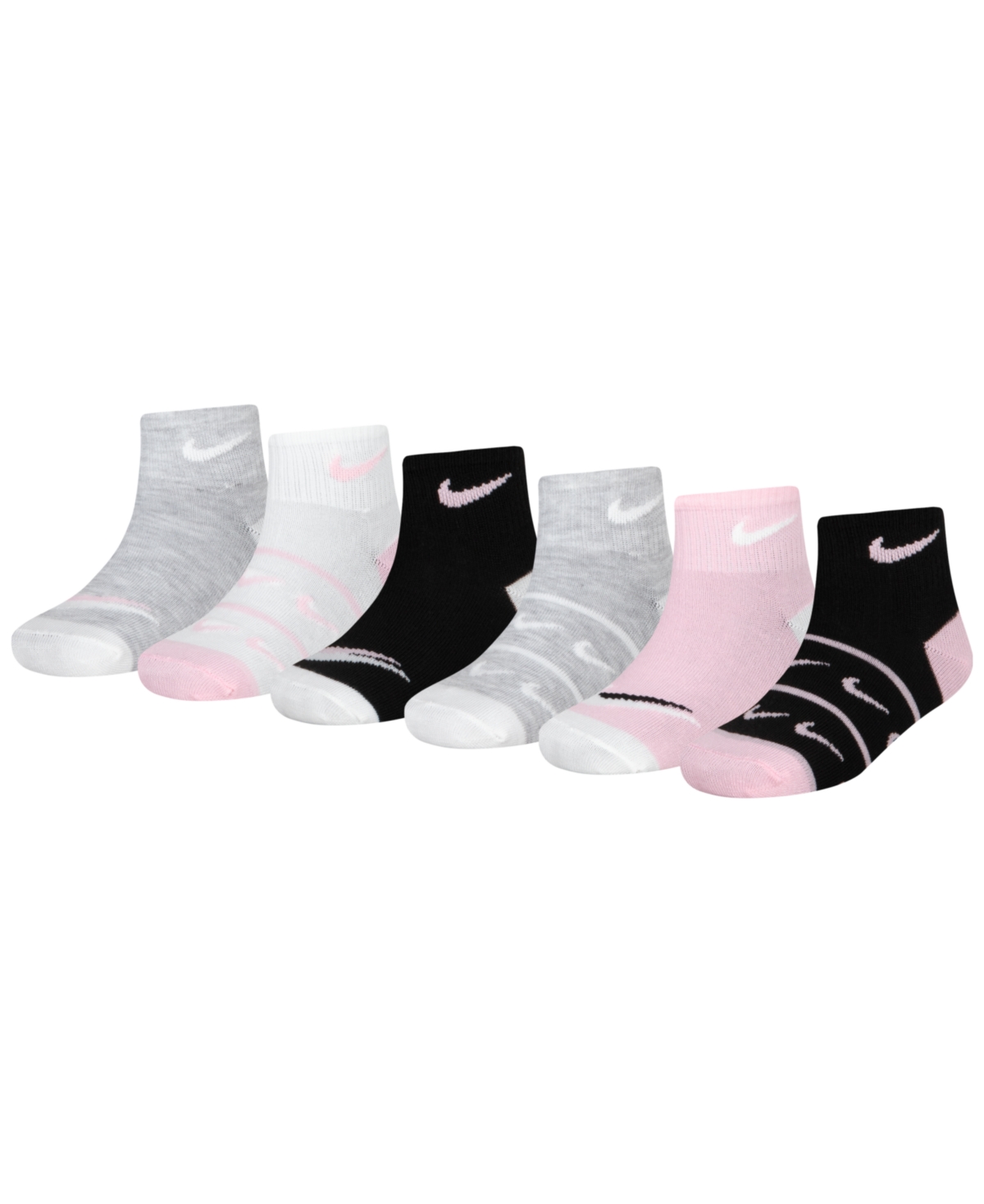 Click here for Nike Little Girls Ankle Socks  6 Pack - Gray/White... prices