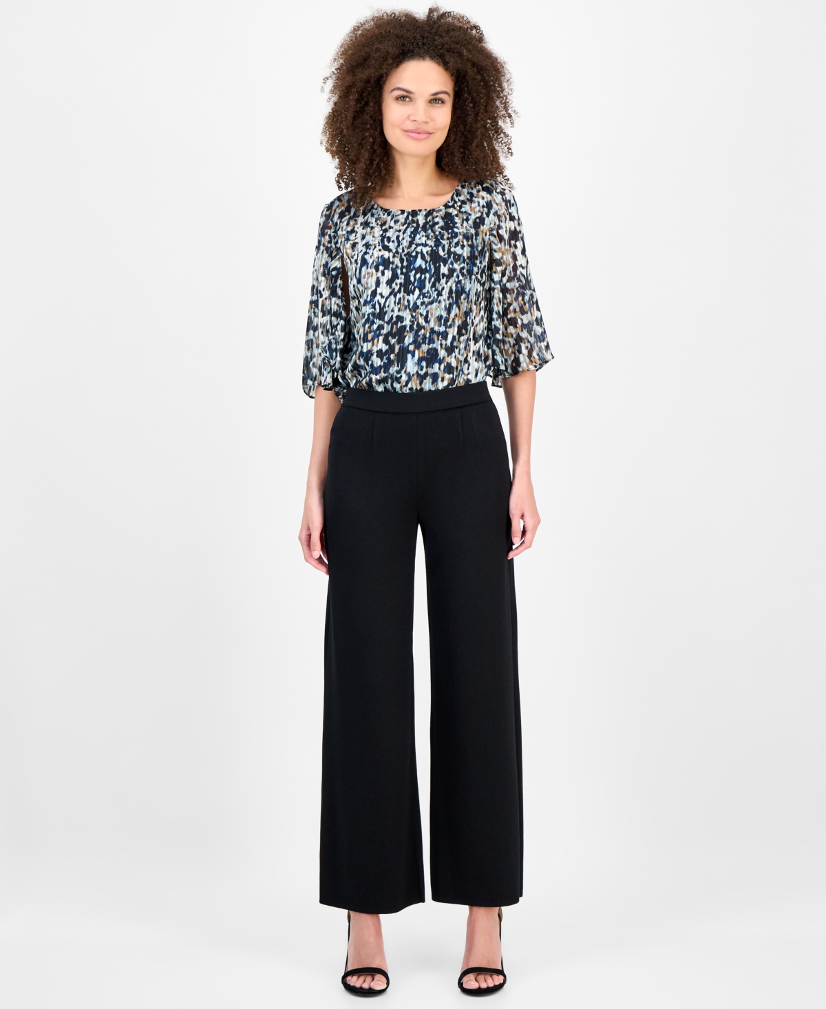 Click here for Anne Klein Womens Knit Wide-Leg Pants - Anne Black prices