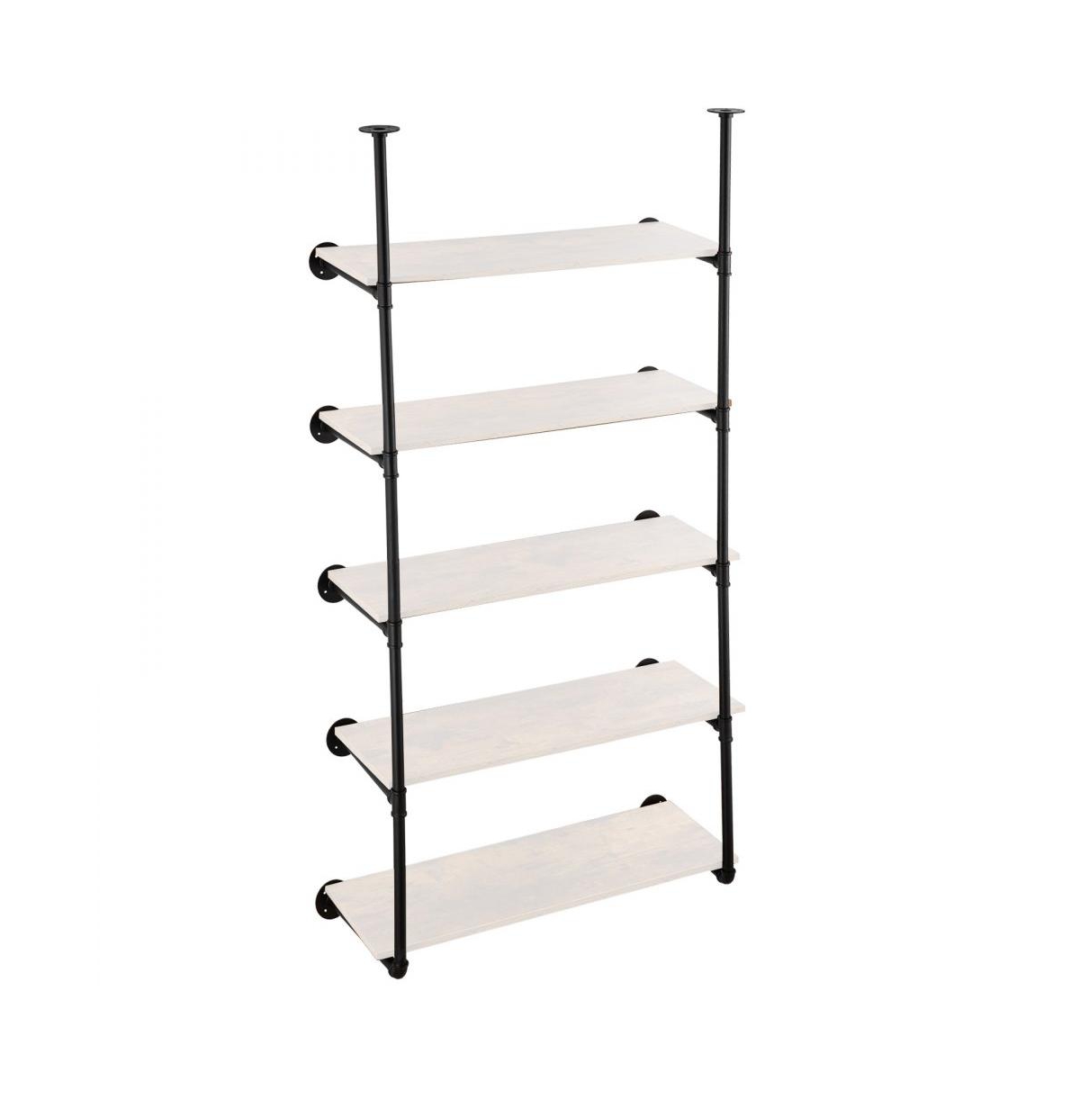 Click here for 2PCS 5-Tier Industrial Pipe Shelf Frame  Wall Moun... prices