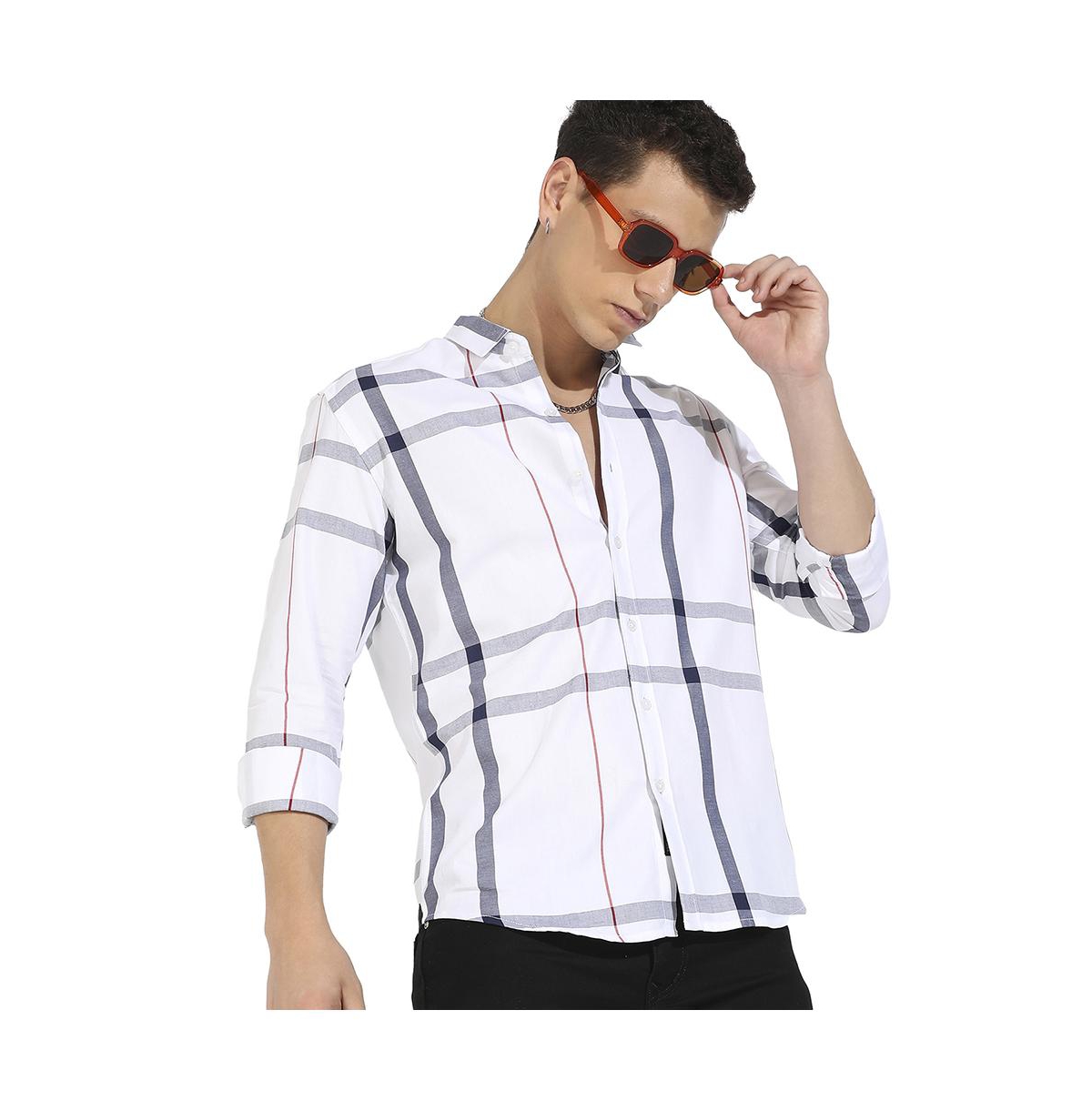 Click here for Campus Sutra Mens Tartan Plaid Button Up Shirt - W... prices