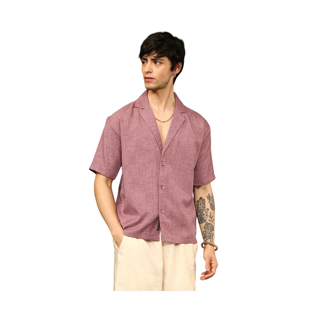 Click here for Campus Sutra Mens Heathered Korean Oversized Shirt... prices