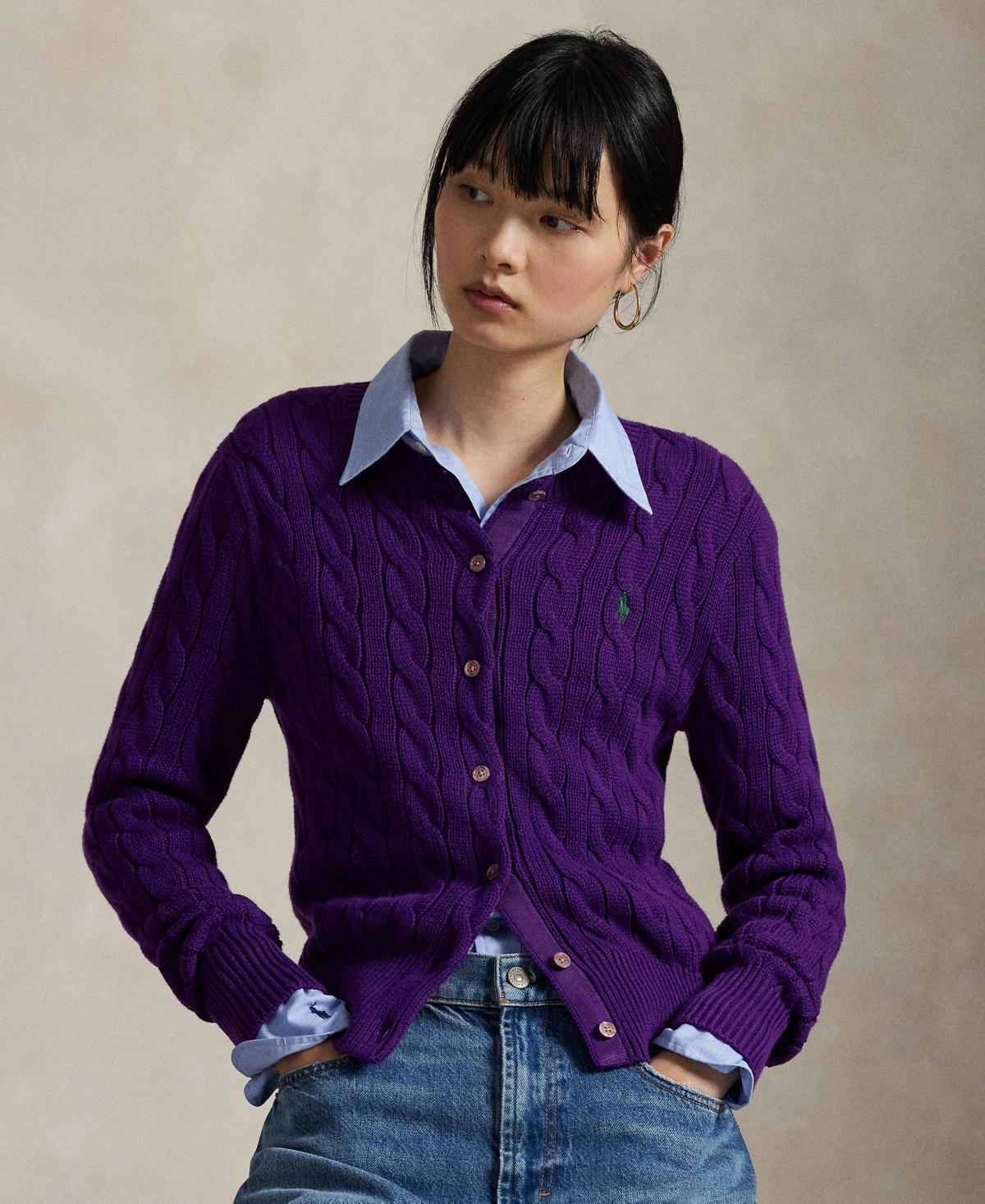 Click here for Polo Ralph Lauren Womens Cable-Knit Cotton Crewnec... prices