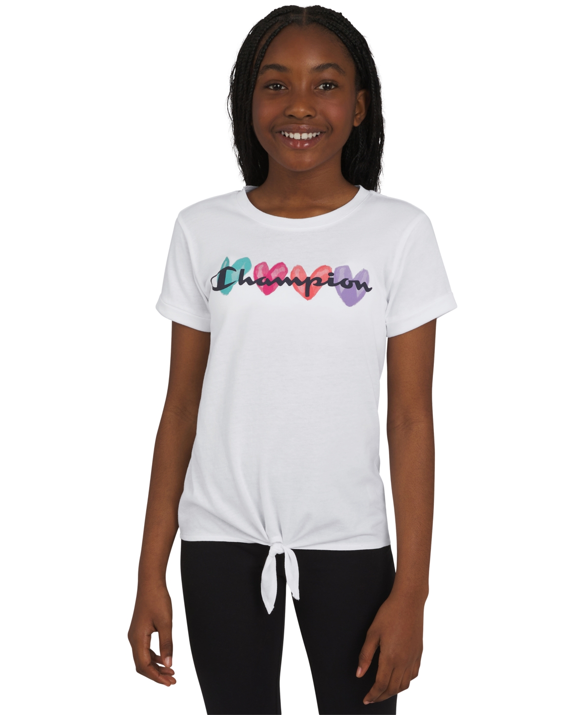 Click here for Champion Big Girls Logo Graphic Tie-Front T-Shirt... prices