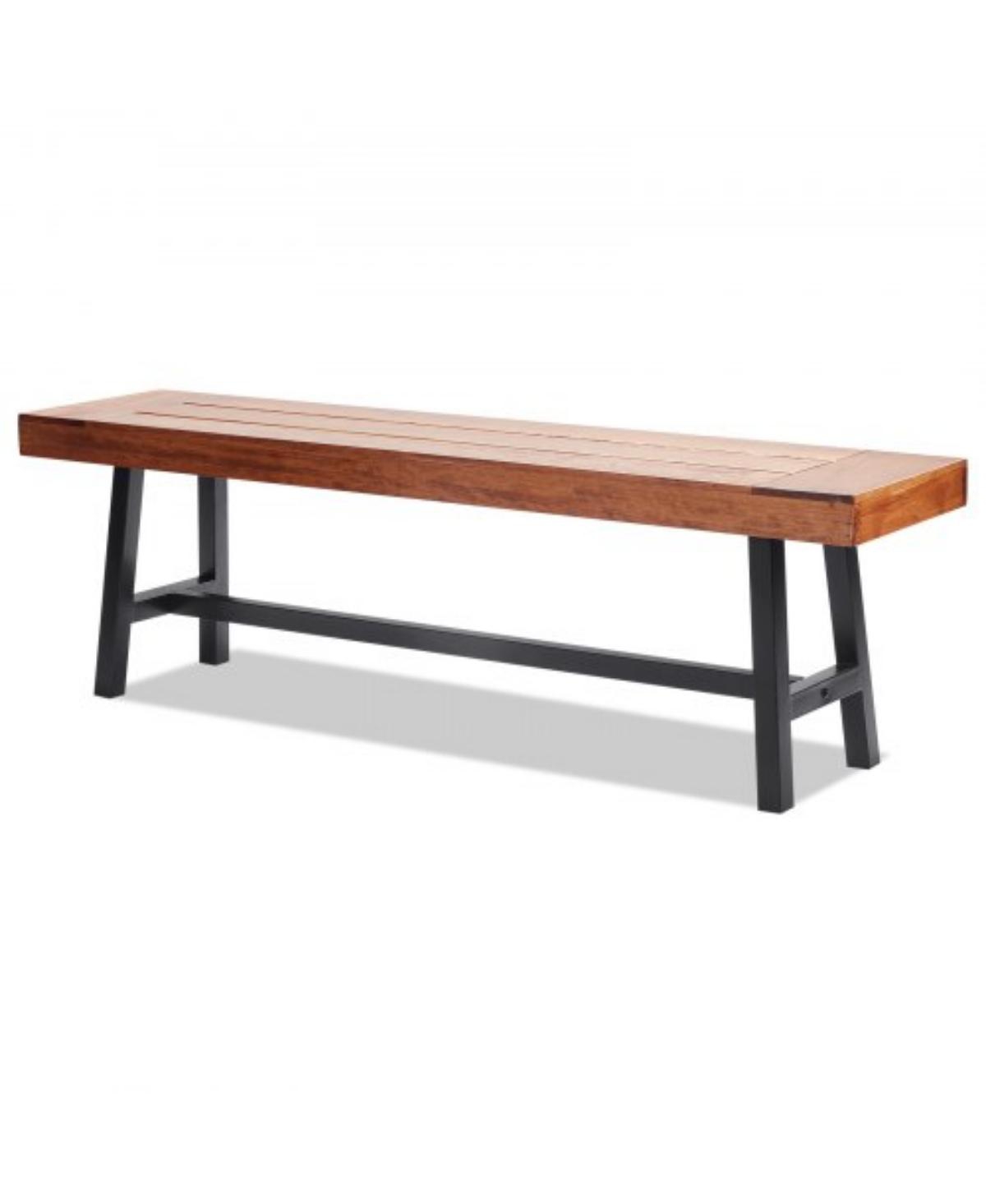 Click here for Slickblue Wood Outdoor Bench with Metal Legs for G... prices