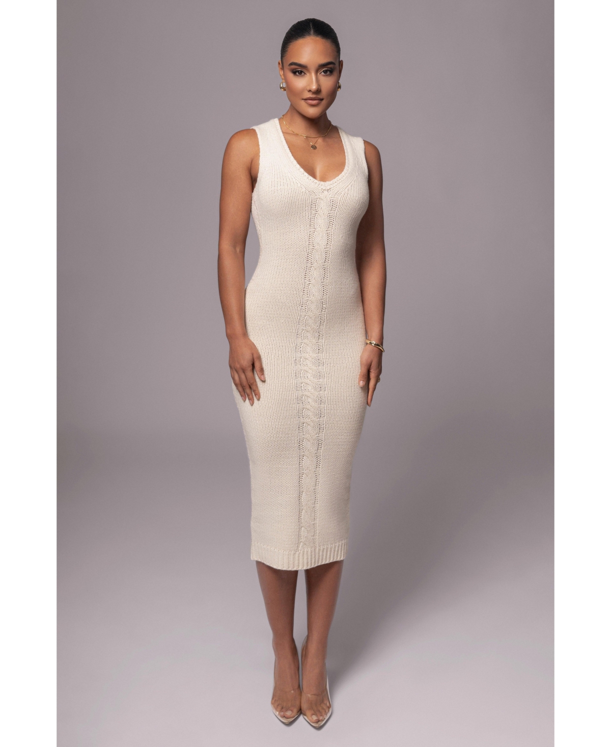 Click here for Jluxlabel Womens Sleeveless Cable Knit Dress - Ivo... prices