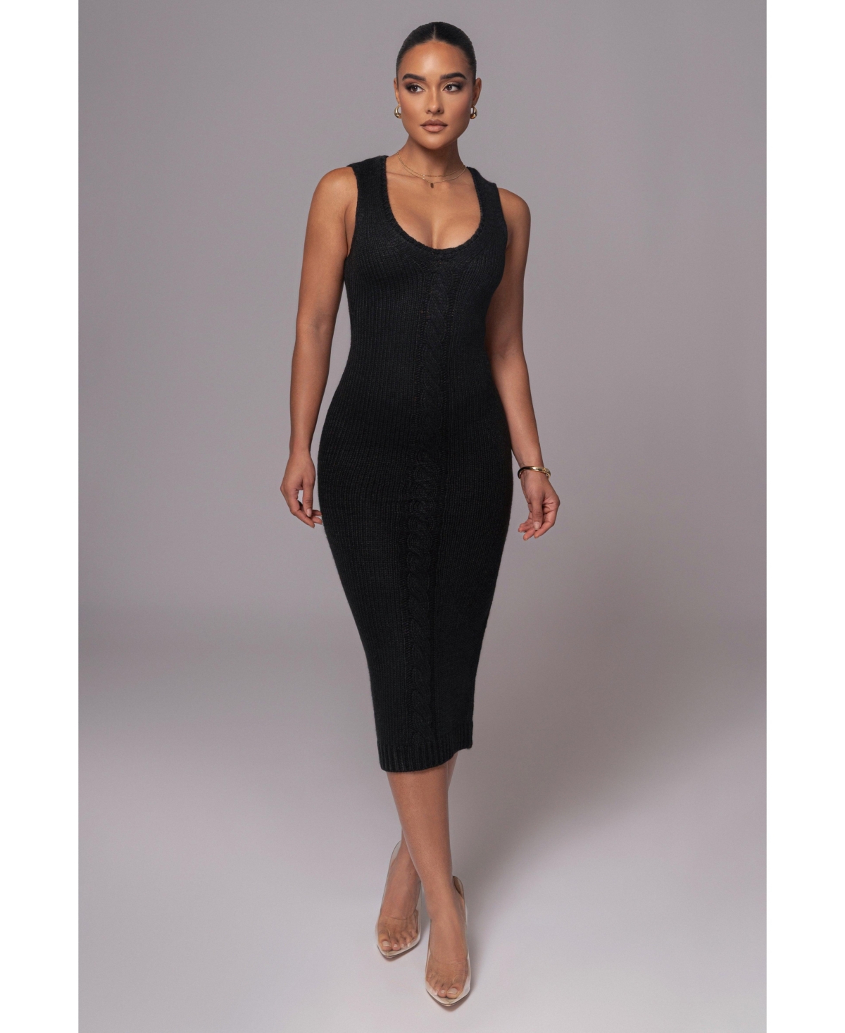 Click here for Jluxlabel Womens Sleeveless Cable Knit Dress - Bla... prices