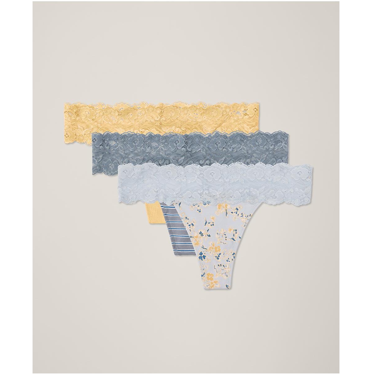 Click here for Pact Womens Organic Cotton Lace Waist Thong 3-Pack... prices