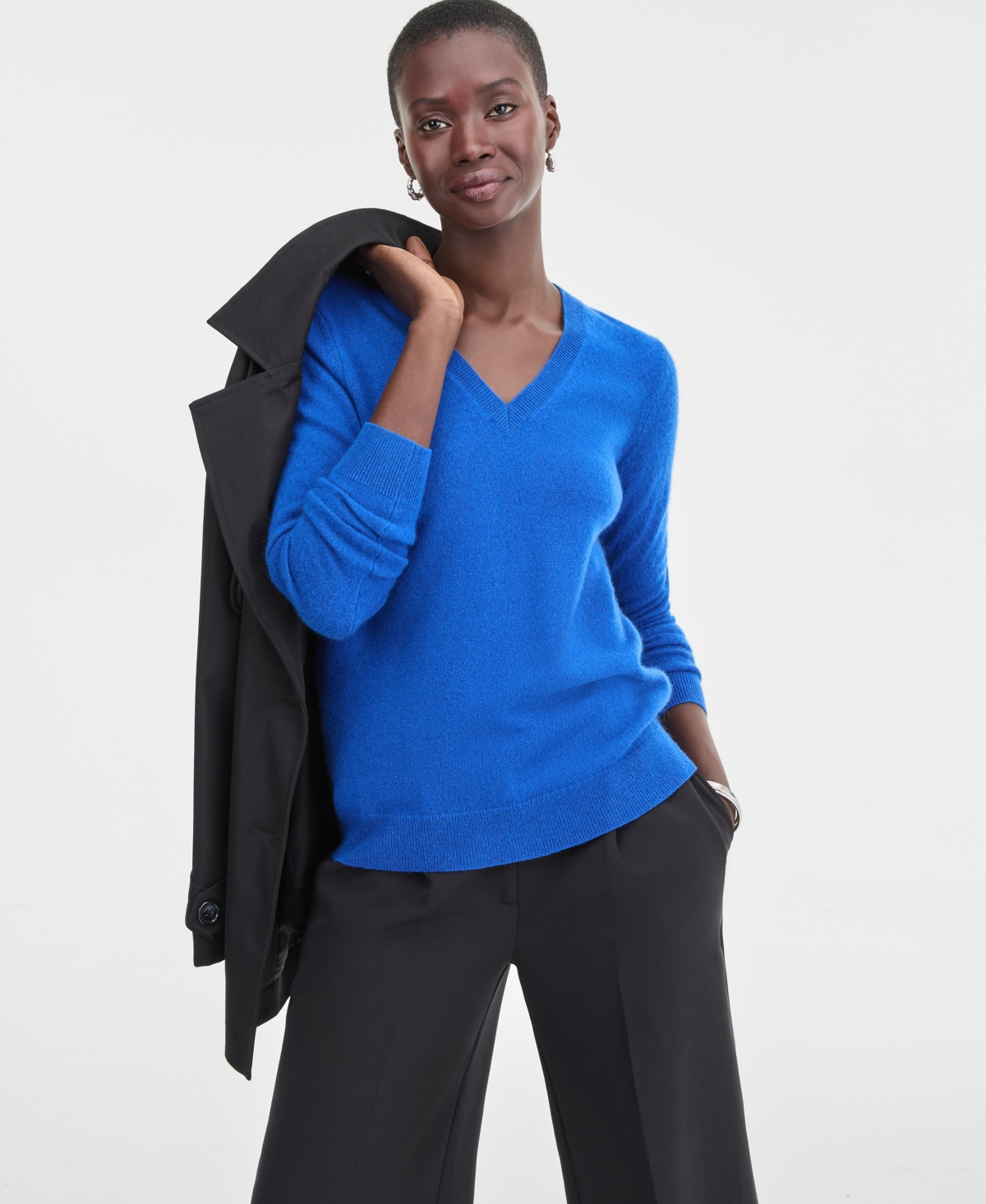 Click here for Charter Club 100 Cashmere Womens V-Neck Long-Sleev... prices