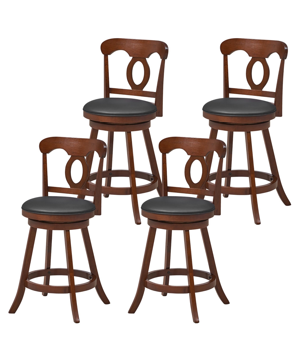 Click here for Gymax 4 Pcs Swivel Bar Stools 24 Inch Counter Heig... prices