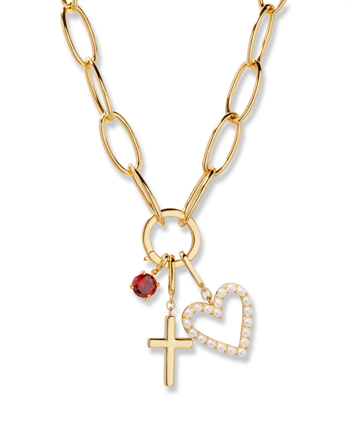 Click here for brook & york Gold Plated Cami Birthstone Cross Cha... prices