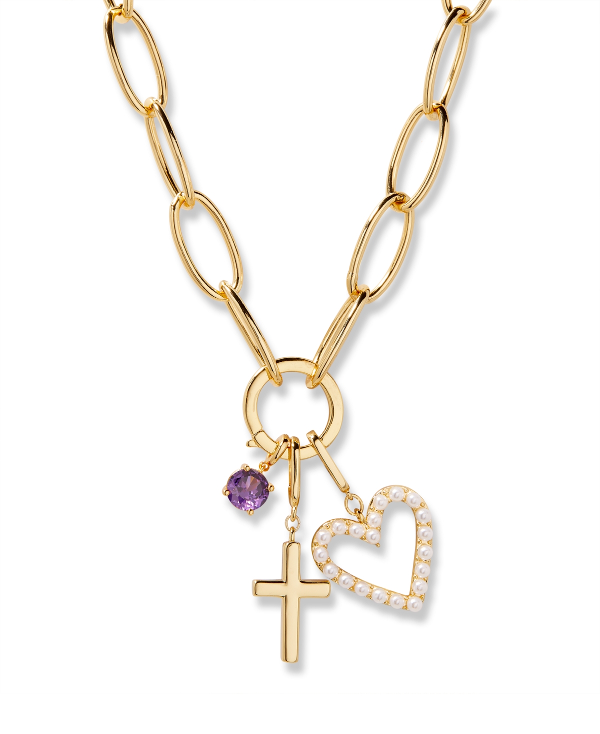 Click here for brook & york Gold Plated Cami Birthstone Cross Cha... prices