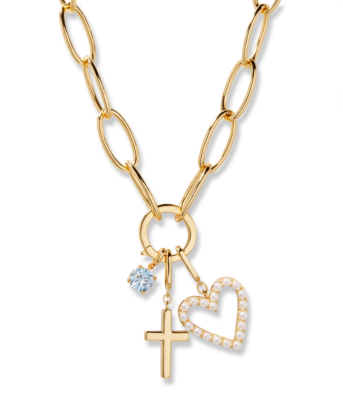 Click here for brook & york Gold Plated Cami Birthstone Cross Cha... prices