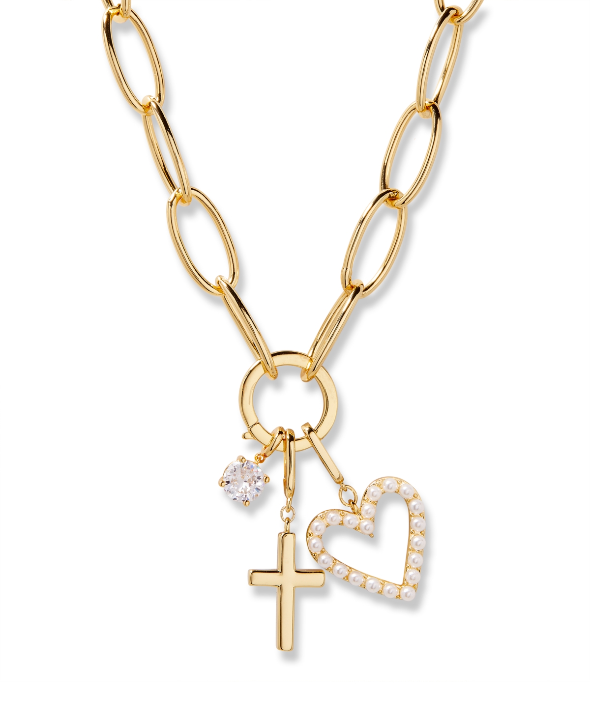 Click here for brook & york Gold Plated Cami Birthstone Cross Cha... prices