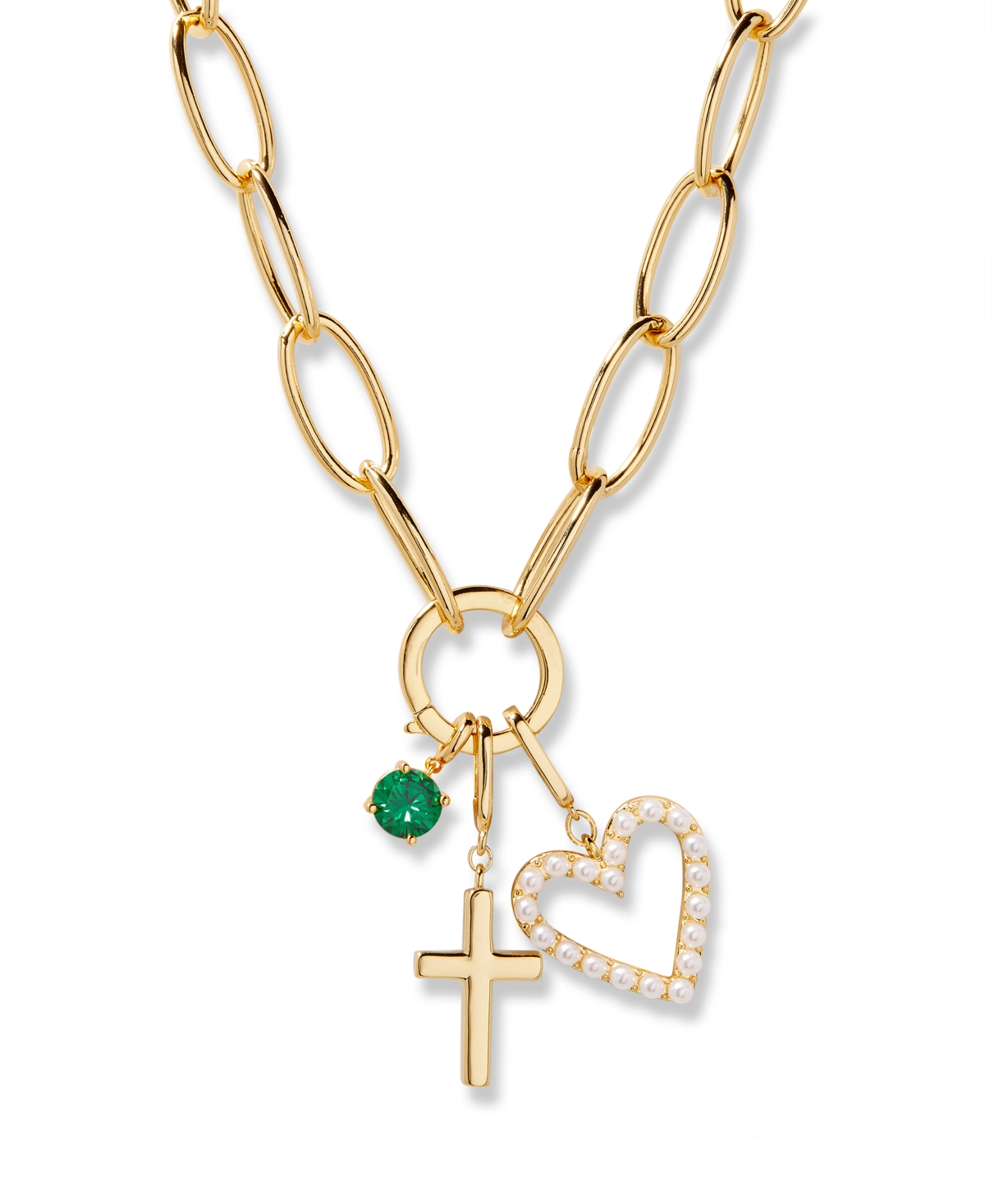 Click here for brook & york Gold Plated Cami Birthstone Cross Cha... prices