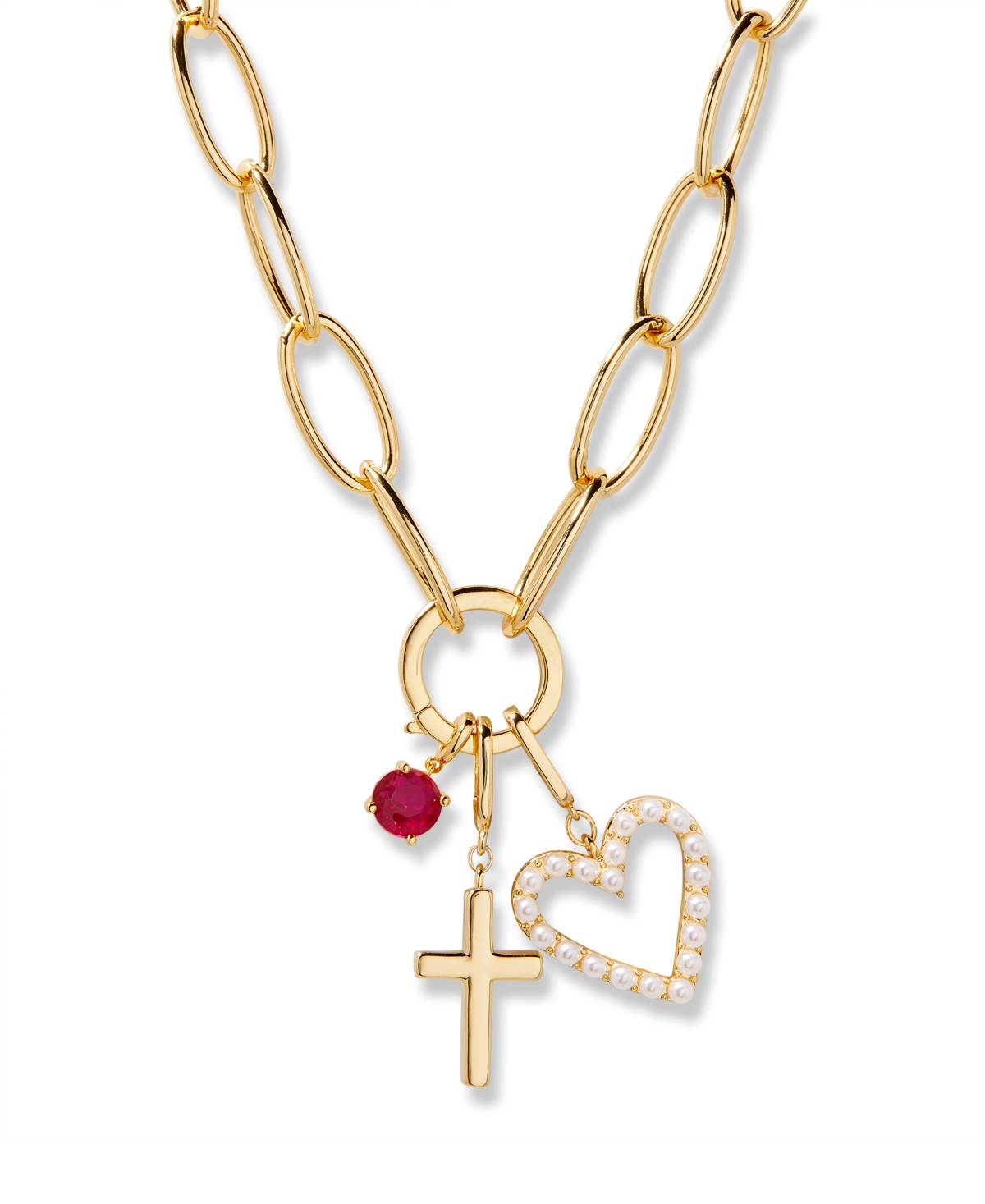 Click here for brook & york Gold Plated Cami Birthstone Cross Cha... prices