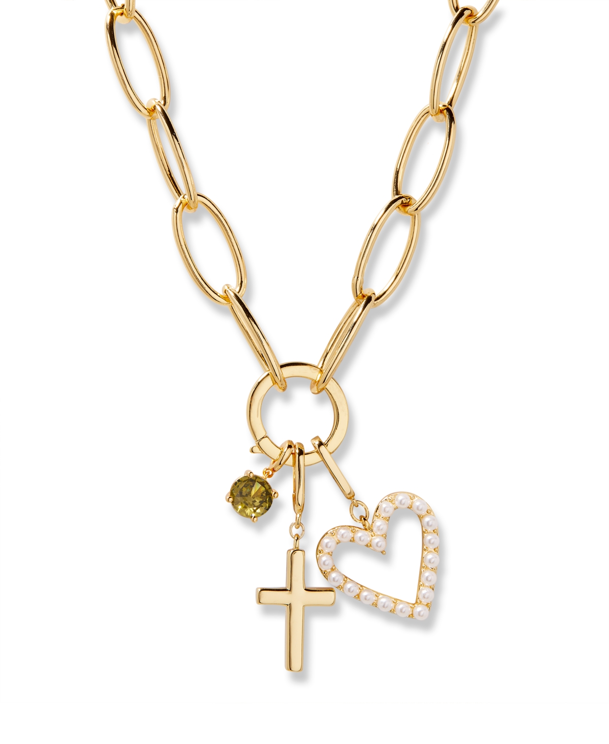 Click here for brook & york Gold Plated Cami Birthstone Cross Cha... prices