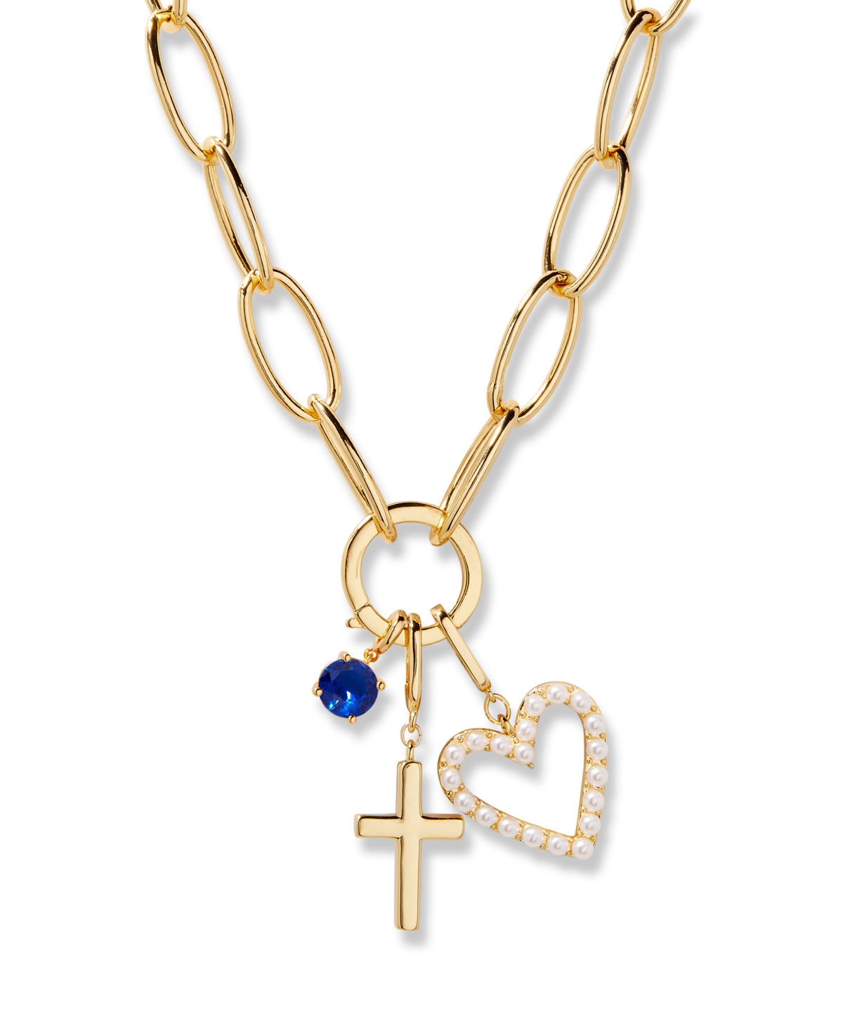Click here for brook & york Gold Plated Cami Birthstone Cross Cha... prices