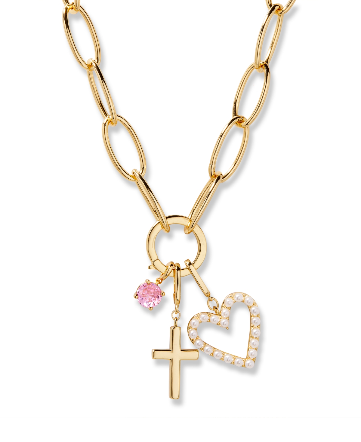 Click here for brook & york Gold Plated Cami Birthstone Cross Cha... prices