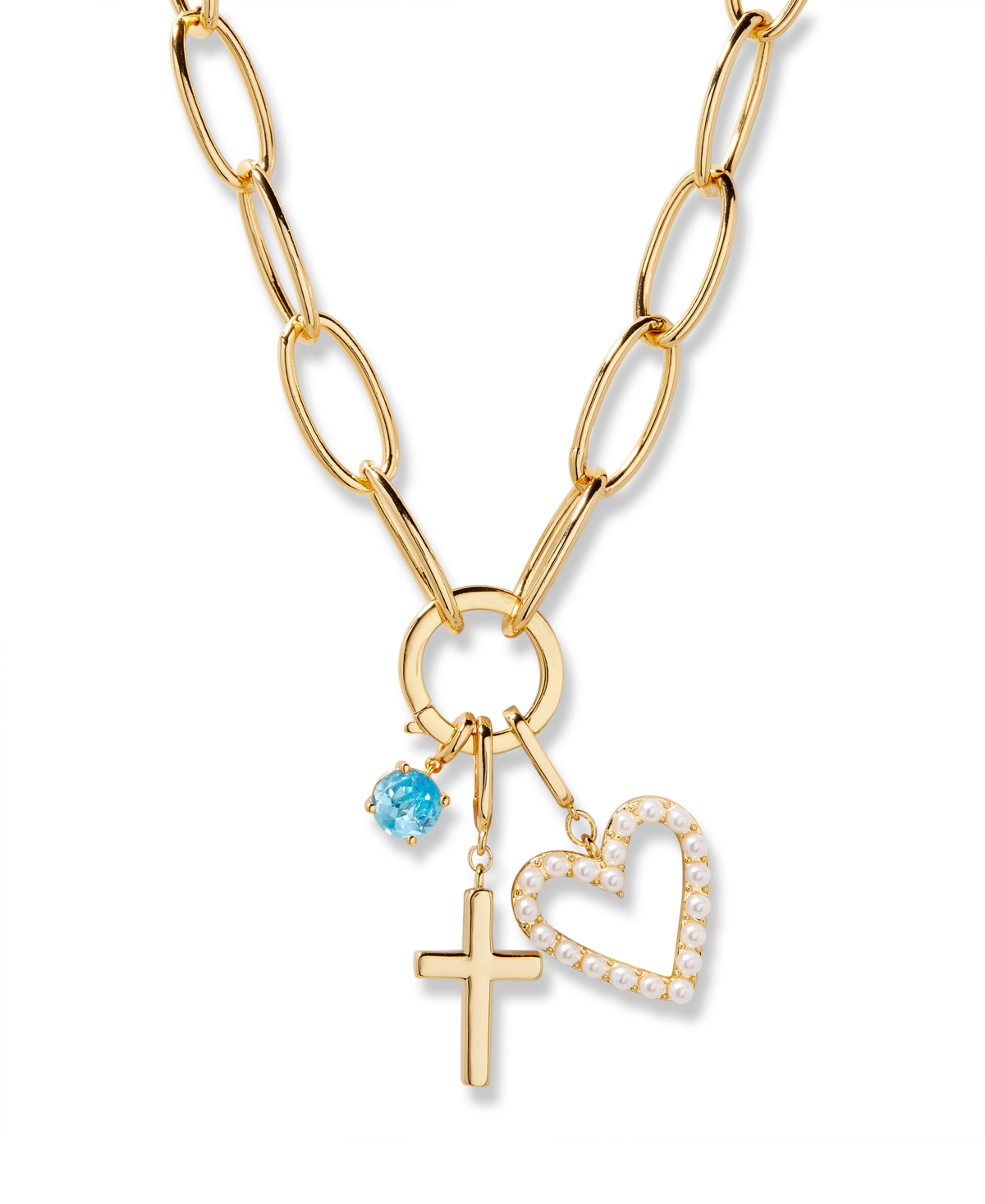 Click here for brook & york Gold Plated Cami Birthstone Cross Cha... prices
